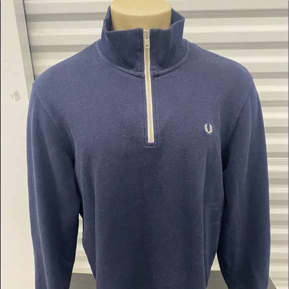 Fred Perry | Sweaters | Fred Perry Half Zip Navy Blue Mens Pullover ...